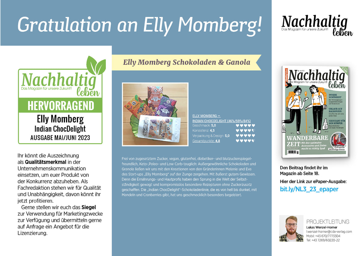 Elly Momberg von Zeitschrift als „hervorragend“ bewertet – Elly Momberg LLC